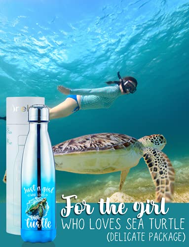 Sea Turtle Stainless Steel Water Bottle, Turtle Themed Gifts, Sea Turtle Party Supplies, Double Wall Vacuum Insulated Thermo Bottle