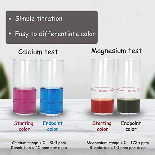 Monitor Calcium/Magnesium HIGH Salinity (Salinity > 5 PPT) Test KIT (120 Tests) - Monitor Aquarium and aquaculture Water Quality