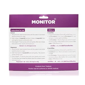 Monitor Calcium/Magnesium HIGH Salinity (Salinity > 5 PPT) Test KIT (120 Tests) - Monitor Aquarium and aquaculture Water Quality