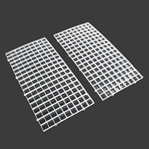 rlecs 2pcs 30cm x 15cm plastic grid divider tray egg crate louvre aquarium fish tank bottom isolation, white