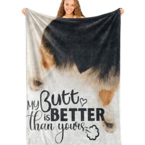 innobeta corgi blanket, corgi butt, funny corgi gifts for girls, women, teens, boys, corgi lovers gifts, warm soft fuzzy blanket for adults, kids, friends, throw blanket 50 x 65 inches for bed