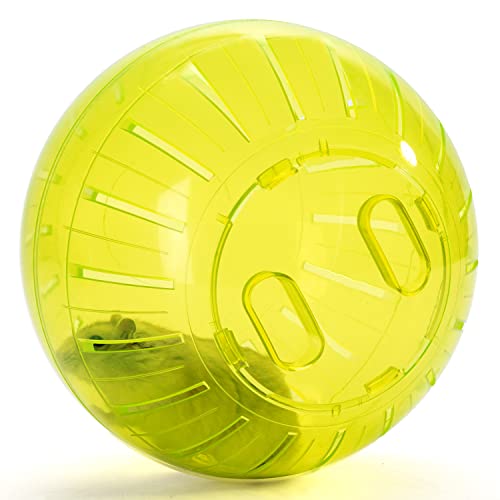 Hamster Ball, Nobleza 5.5 inch Clear Hamster Exercise Ball with Clip-in Lid, Durable Plastic Rat Running Ball for Dwarf Hamster, Small Pet Rat to Break Boredom & Increases Activity, Yellow