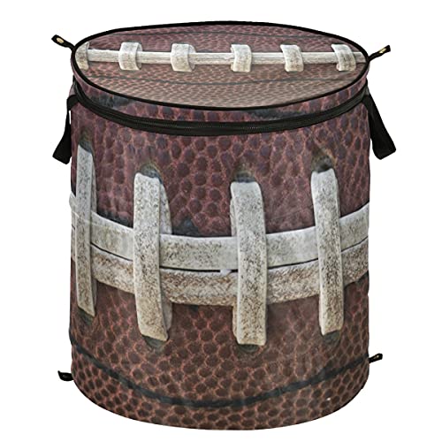 DOMIKING American Football Popup Laundry Hamper with Handles Collapsible Laundry Basket Portable Laundry Bin for Kids Rooms College Dorm Camping