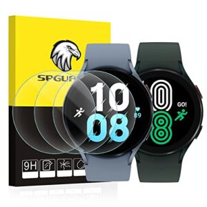 spguard [4 pack galaxy watch 4 44mm screen protector & galaxy watch 5 44mm screen protector, tempered glass screen protector accessories for samsung watch 4 44mm/ watch 5 44mm (not for other models)