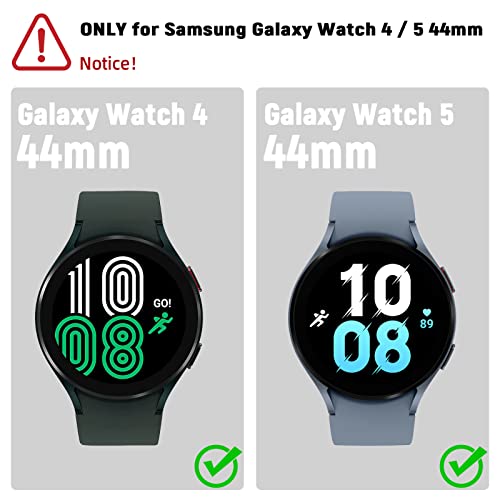 SPGUARD [4 Pack Galaxy Watch 4 44mm Screen Protector & Galaxy Watch 5 44mm Screen Protector, Tempered Glass Screen Protector Accessories for Samsung Watch 4 44mm/ Watch 5 44mm (NOT for Other Models)