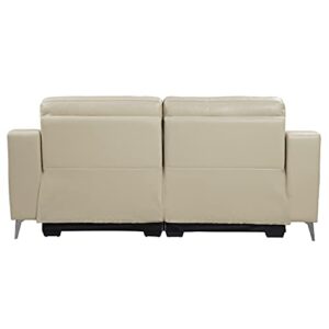 Lexicon Ezra Genuine Leather Power Reclining Sofa, Beige