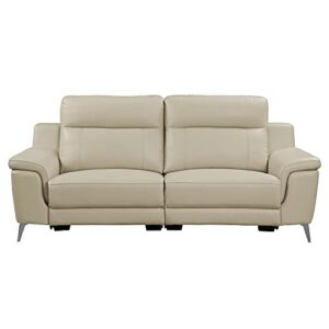 Lexicon Ezra Genuine Leather Power Reclining Sofa, Beige