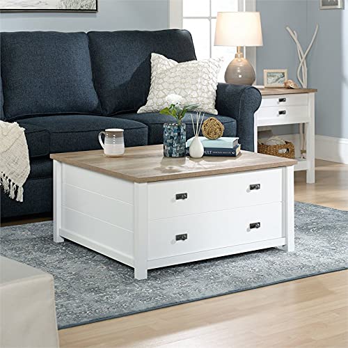 Sauder Cottage Road Storage Coffee Table in Soft White, Soft White Finish