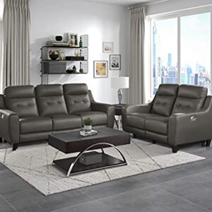 Lexicon Schuyler Power Double Reclining Loveseat, Grayish Brown