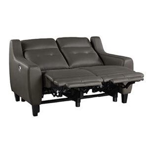 Lexicon Schuyler Power Double Reclining Loveseat, Grayish Brown