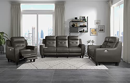 Lexicon Schuyler Power Double Reclining Loveseat, Grayish Brown