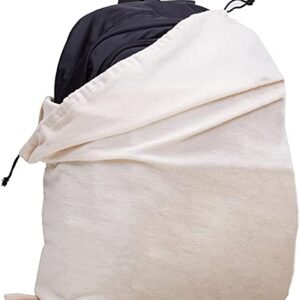 Laundry Bag Large 24 X 36 inch Heavy duty 100% Cotton Canvas natural color fabric Draw Strings Organizer travel camp home college Dorm Dirty cloth plain Big Santa Sacks storage (Pack of 2)