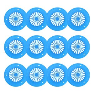 hemoton 12pcs barbecue plates non- stick grill plate platic dinner plate hollow- out bbq paper plate holder bbq supplies blue