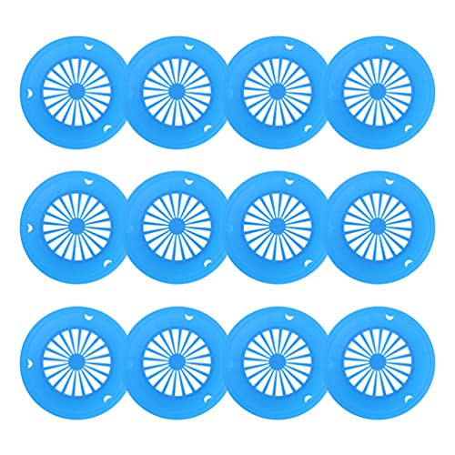 Hemoton 12pcs Barbecue Plates Non- Stick Grill Plate Platic Dinner Plate Hollow- out BBQ Paper Plate Holder BBQ Supplies Blue