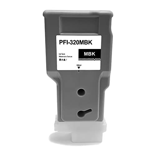 KSUMEI PFI 320 MBK Compatible Ink Cartridge Pigment Replacement for Canon PFI 320 iPF TM200 TM205 TM300 TM305 Printers 300 ML 1PCS