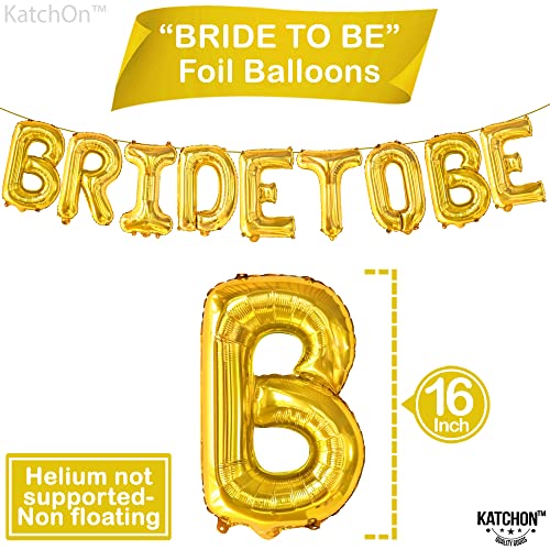 KatchOn, Huge Gold Bride to Be Balloons Set - 32 Inch Ring Balloon, Bride Balloons Gold, Bride to Be Sash | Bridal Shower Decorations | Bachelorette Party Decorations | Bride to Be Decorations Gold