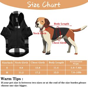 4 Pieces Dog Hoodie Plaid Dog Fleece Sweater Pet Pullover Clothes Warm Hoodie Outfit for Small Dogs Cats (Large)