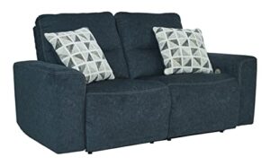 signature design by ashley paulestein reclining power loveseat, 74"w x 41"d x 40"h, blue