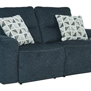 Signature Design by Ashley Paulestein Reclining Power Loveseat, 74"W x 41"D x 40"H, Blue