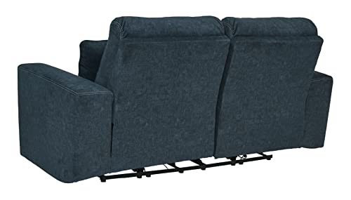 Signature Design by Ashley Paulestein Reclining Power Loveseat, 74"W x 41"D x 40"H, Blue