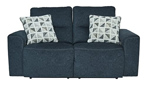 Signature Design by Ashley Paulestein Reclining Power Loveseat, 74"W x 41"D x 40"H, Blue