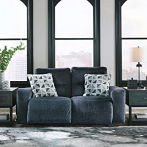 Signature Design by Ashley Paulestein Reclining Power Loveseat, 74"W x 41"D x 40"H, Blue