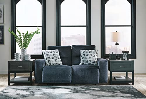 Signature Design by Ashley Paulestein Reclining Power Loveseat, 74"W x 41"D x 40"H, Blue