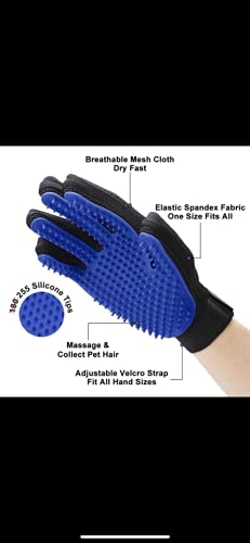 Pet grooming glove gentle deshedding brush (One size)