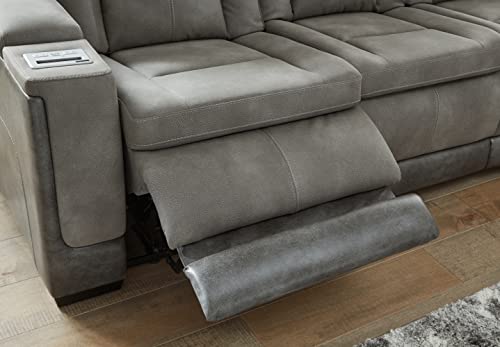 Signature Design by Ashley Next-Gen DuraPella PWR REC Loveseat/CON/ADJ HDRST, 75"W x 40"D x 43"H, Gray