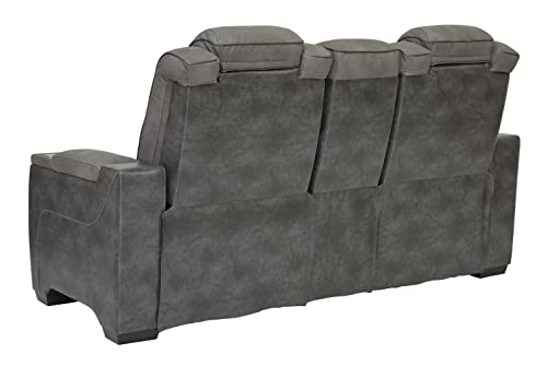 Signature Design by Ashley Next-Gen DuraPella PWR REC Loveseat/CON/ADJ HDRST, 75"W x 40"D x 43"H, Gray