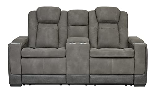 Signature Design by Ashley Next-Gen DuraPella PWR REC Loveseat/CON/ADJ HDRST, 75"W x 40"D x 43"H, Gray