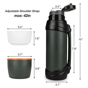 TRY & DO Stainless Steel Water Bottle with Cup 85Oz Vacuum Flask Double-Wall Vacuum Insulated Water Jug for Camping Hiking Travel