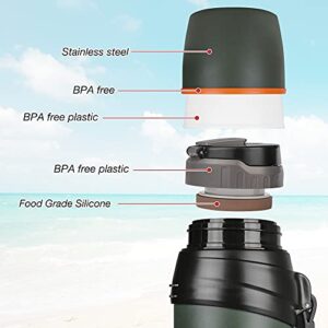 TRY & DO Stainless Steel Water Bottle with Cup 85Oz Vacuum Flask Double-Wall Vacuum Insulated Water Jug for Camping Hiking Travel