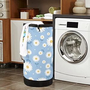 Daisy Flower Laundry Bag Travel Laundry Backpack with Adjustable Strap Washable Heavy Duty Large Drawstring Laundry Bags for Apartment Dorm Family Laundromat