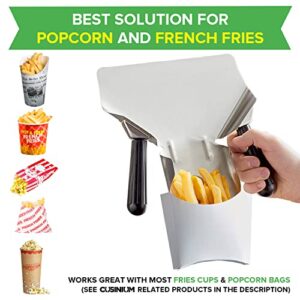 CUSINIUM Double Handle Popcorn Scoop and Dredge Bundle - Metal Popcorn Scooper - French Fry Scoop