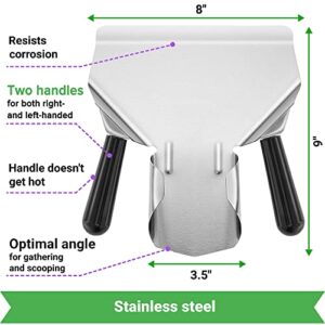 CUSINIUM Double Handle Popcorn Scoop and Dredge Bundle - Metal Popcorn Scooper - French Fry Scoop