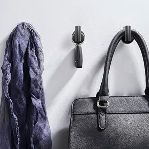 2 Pack Towel Hooks for Bathrooms,Coat Robe Clothes Bath Wall Hooks Wall Mount Heavy Duty Matte Black SUS 304 Stainless Steel Coat Hook, Bathroom Hooks, Kitchen Hooks, Bedroom Hooks(Matte Black)