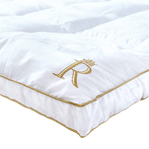 King Size Mattress Topper King - 8-23 Inches Deep Pocket, 400 TC Cotton Thick Mattress Pad, Soft Mattress Cover Cooling Mattress Topper Royal Therapy