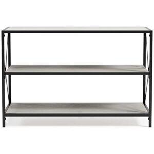 Signature Design by Ashley Bayflynn Modern Industrial 2 Shelf Bookcase, White & Black