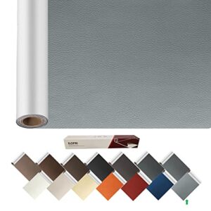 ilofri large leather repair patch tape light grey 60x17 inch, durable self adhesive backing, vinyl and leather repair kit for couches, car seats, furniture, upholstery, sofa, boat seats - light grey