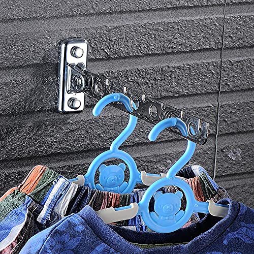 Stainless Steel Wall Mounted Clothes Hanger Clothes Rack Warrobe Organizer Drying Rack Clothes Hanger(8 Holes)