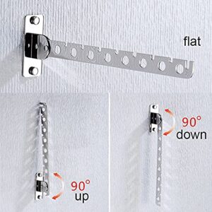 Stainless Steel Wall Mounted Clothes Hanger Clothes Rack Warrobe Organizer Drying Rack Clothes Hanger(8 Holes)