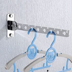 Stainless Steel Wall Mounted Clothes Hanger Clothes Rack Warrobe Organizer Drying Rack Clothes Hanger(8 Holes)