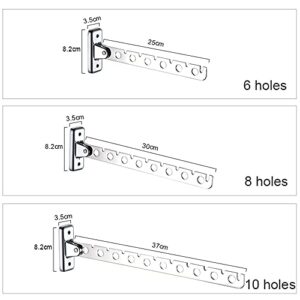 Stainless Steel Wall Mounted Clothes Hanger Clothes Rack Warrobe Organizer Drying Rack Clothes Hanger(8 Holes)