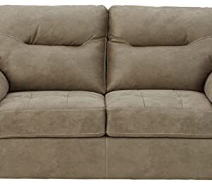 Signature Design by Ashley Maderla Oversized Faux Leather Loveseat, Light Brown