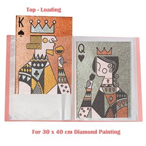 Diamond Painting Storage Presentation Book 40 Clear Pockets Sleeves Protectors Art Portfolio Clear Book for 30 x 40 cm Diamond Painting (Can Accommodate 16.5 X 12.1inch) - Pink