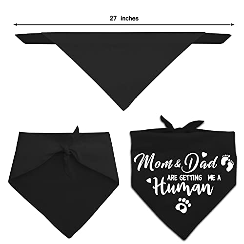 Mom&Dad are Getting me a Human, Gender Reveal Photo Prop Pet Scarf Decorations Accessories Dog Bandana, Pet Accessories for Dog Lovers, Pack of 2