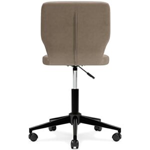 Signature Design by Ashley Beauenali Home Office Upholstered Swivel Desk Chair, Taupe