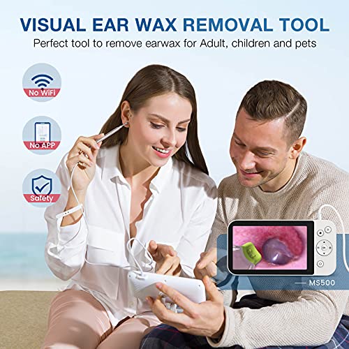 Ear Wax Removal Camera, Visual Ear Cleaner with 5" IPS Screen, Digital Otoscope with Ear Cleaning Tool, 32G Card, HD Video Ear Scope Supports Photo Snap and Video Recording.