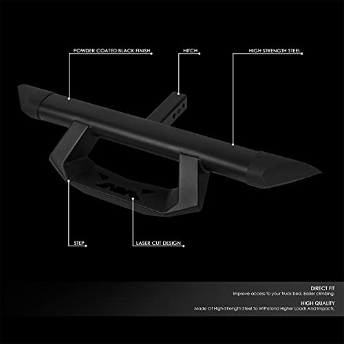 J2 Engineering J2-PT-ZTL-8267 3.5" Wide Heavy-Duty Step Drop Step Oval Tubular Universal Trailer Truck Towing Hitch Step Bar Fits 2" Hitch Receiver